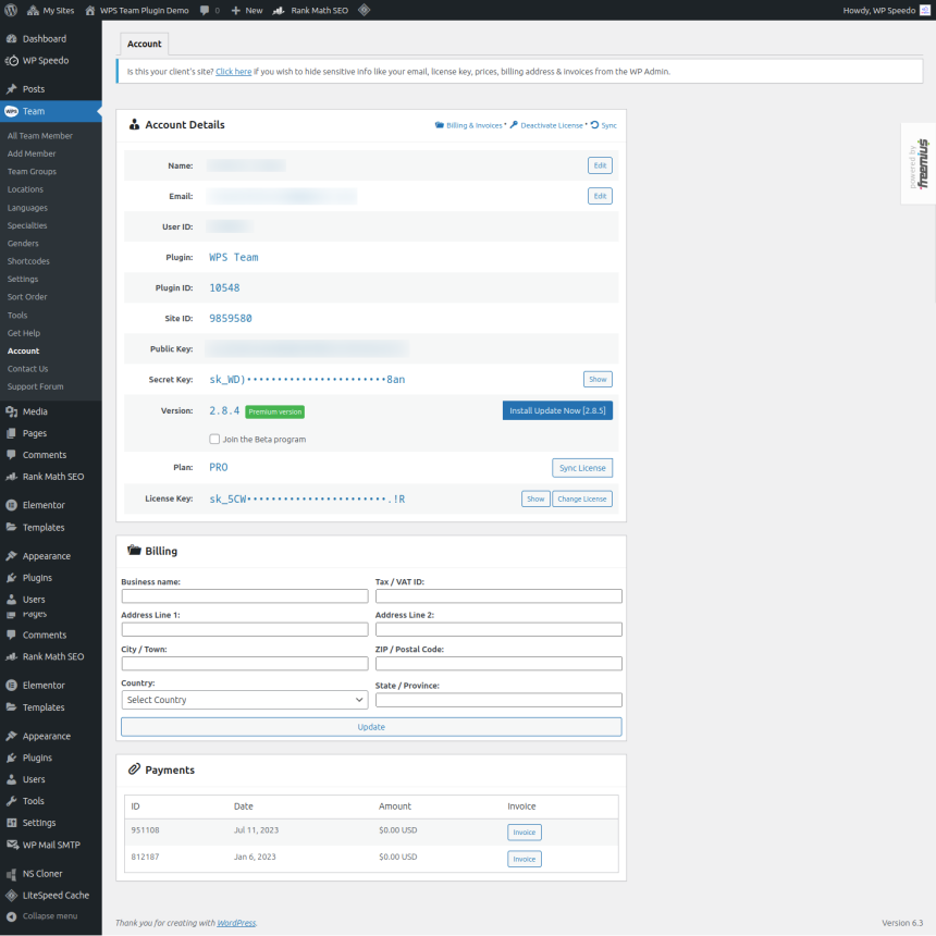 WPS Team Screenshots - WPSpeedo
